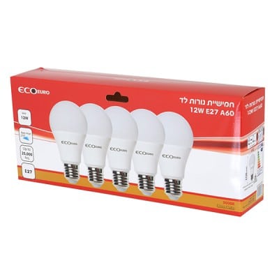 חמש נ.לד ECO EURO WW 12W E27 A60 - EC-5XA6012/WW - פטיש ומסמר